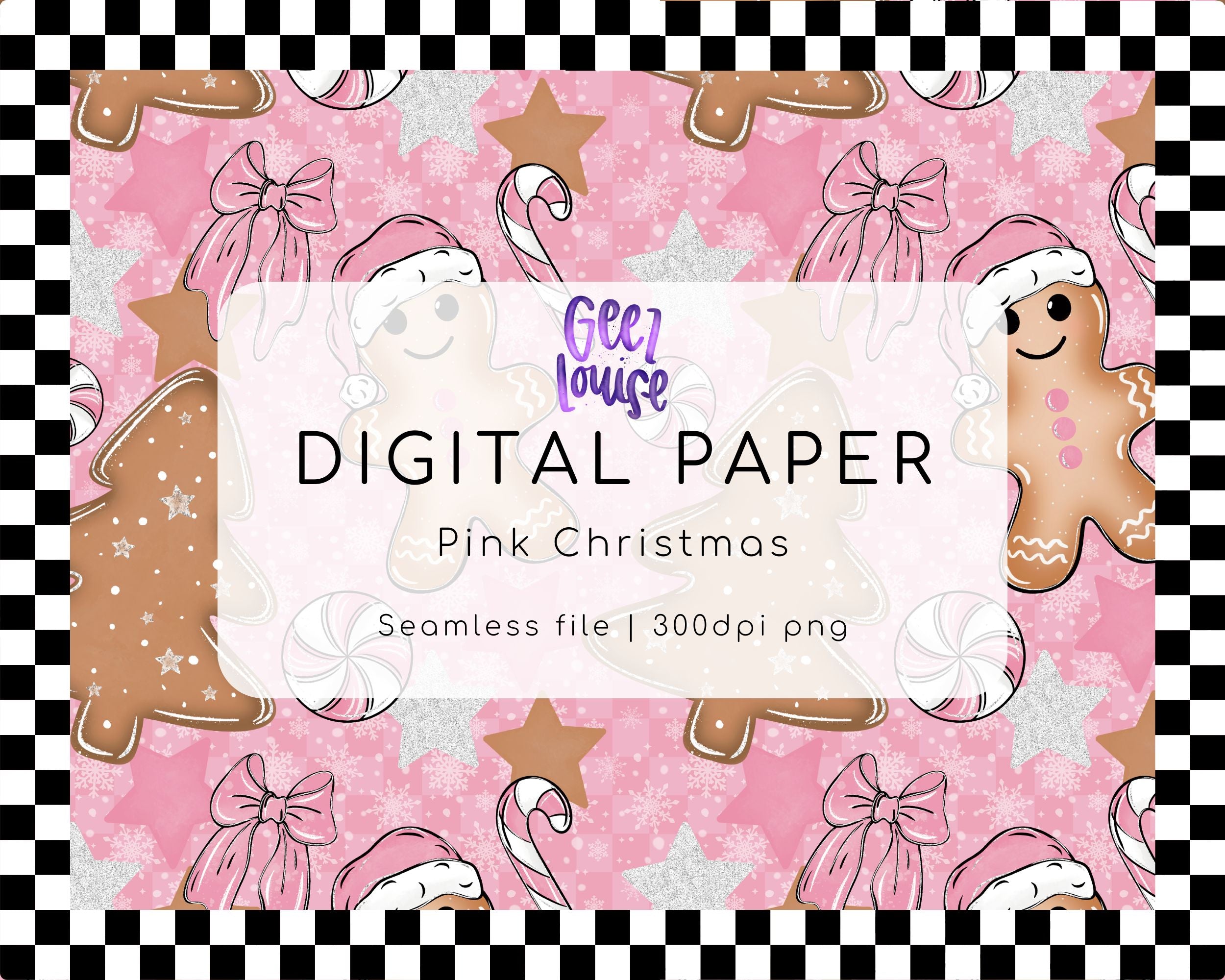 Pink Christmas Digital Paper | Seamless Holiday Background | 300 DPI P ...