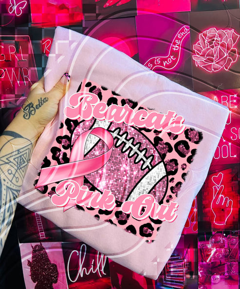 Pink Out Football Game Day Digital Design – Custom Team Name – GeezLouise