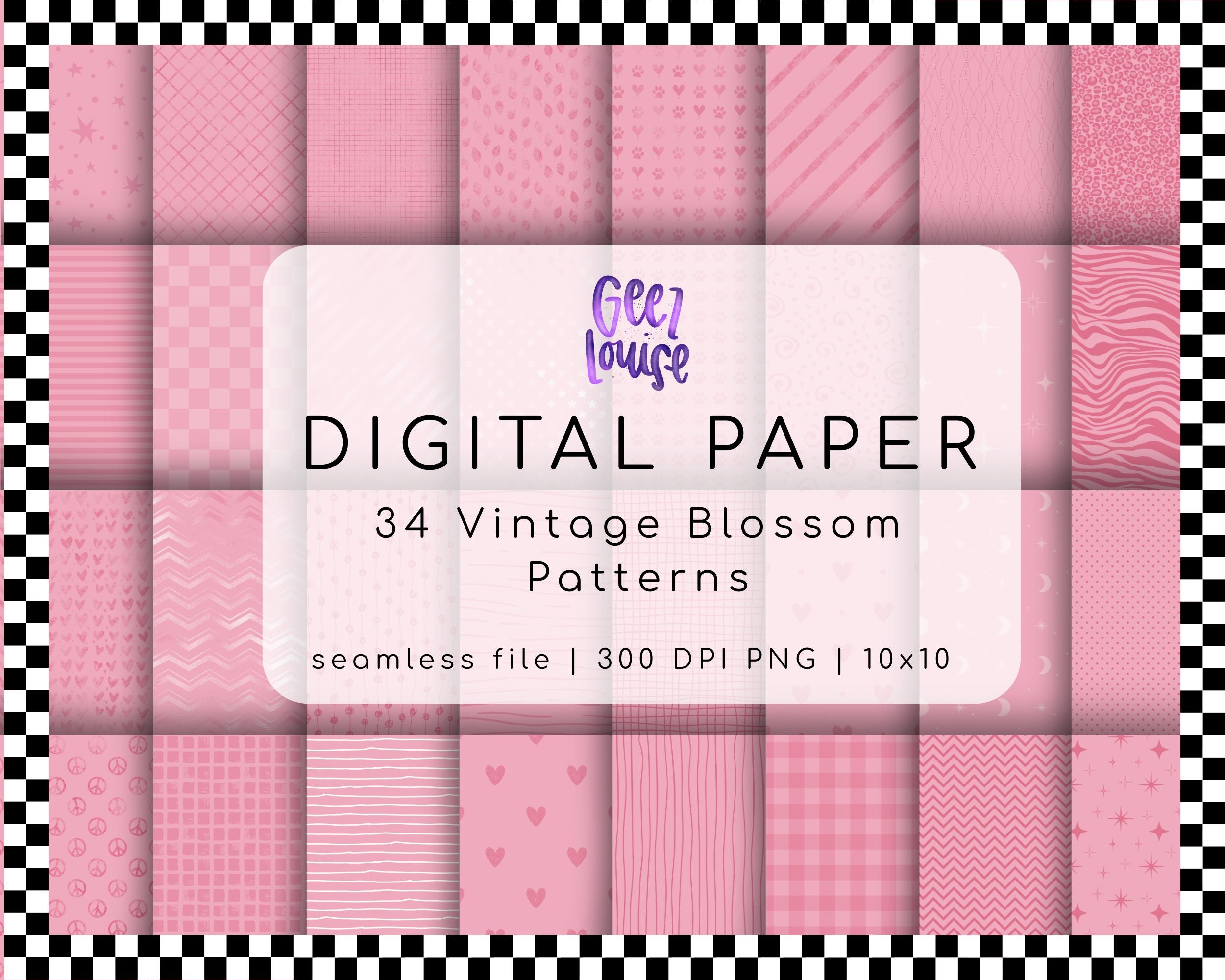 Vintage Blossom Seamless Digital Papers • 300 DPI Pattern Bundle ...