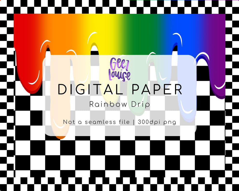 Rainbow Drip background digital paper- Digital Download- PNG – GeezLouise