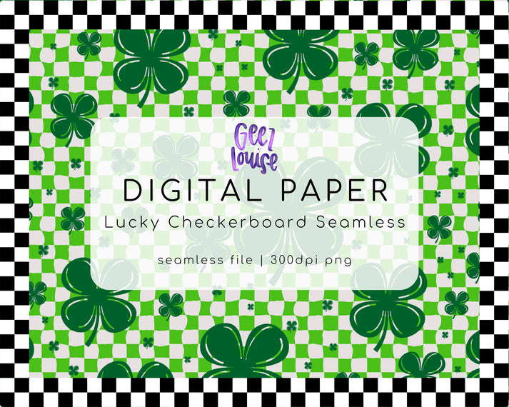 Lucky Checkerboard seamless digital paper- Digital Download- PNG ...