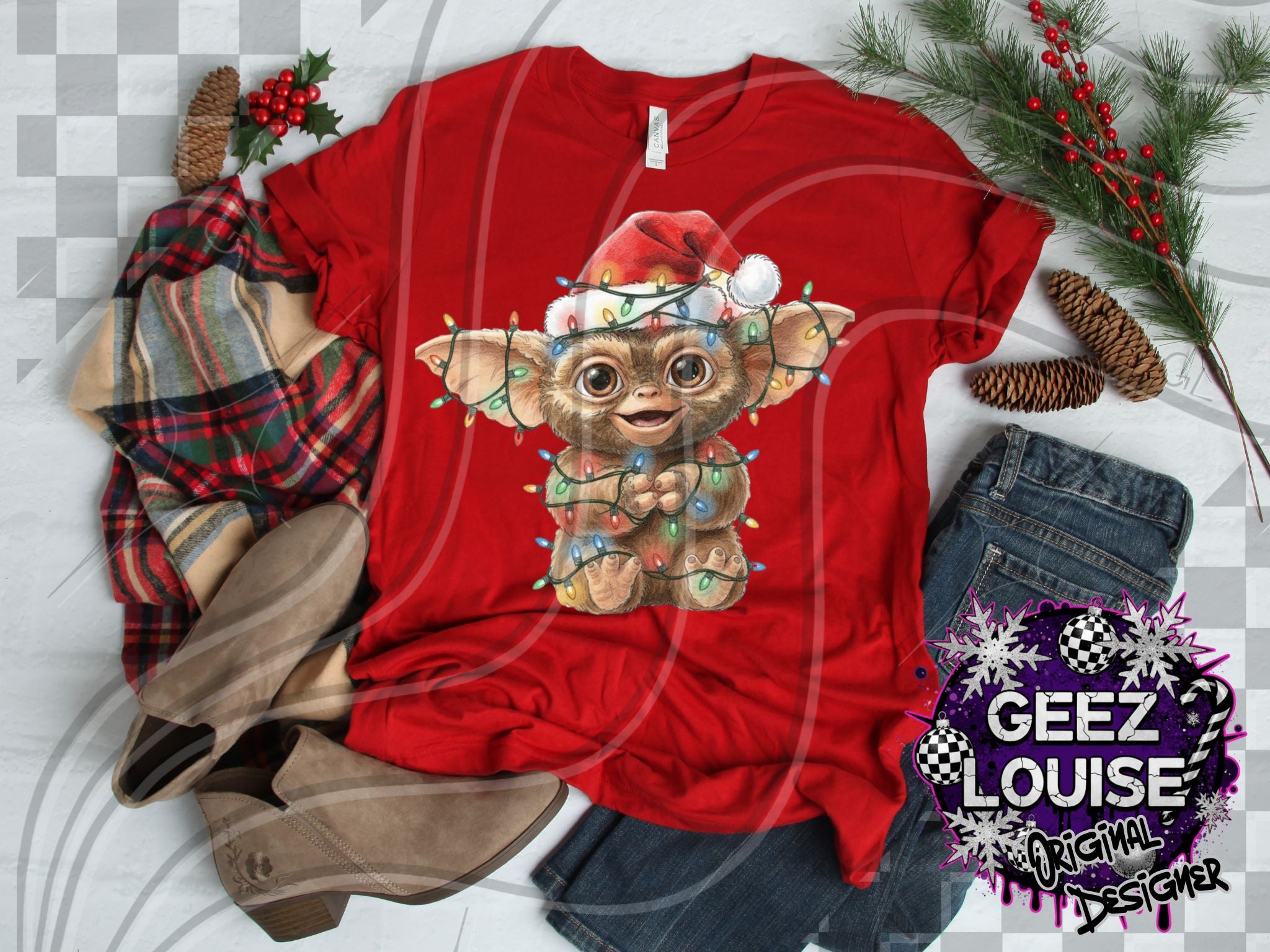 Gizmo Christmas Lights Digital Design | Festive Sublimation PNG ...